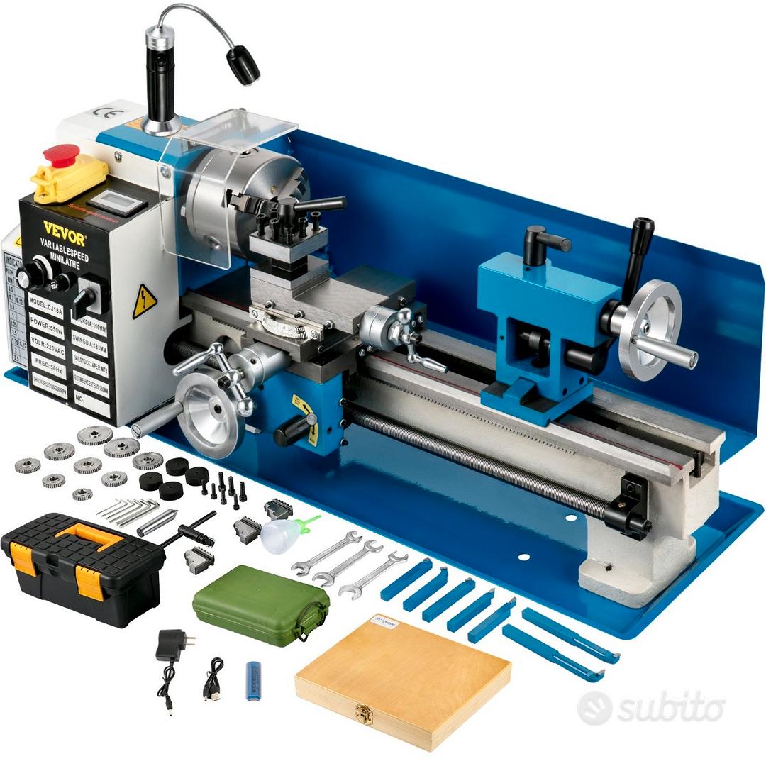 Mini Tornio da Banco in Metallo, Potenza 550 W 220 - Giardino e Fai da ...