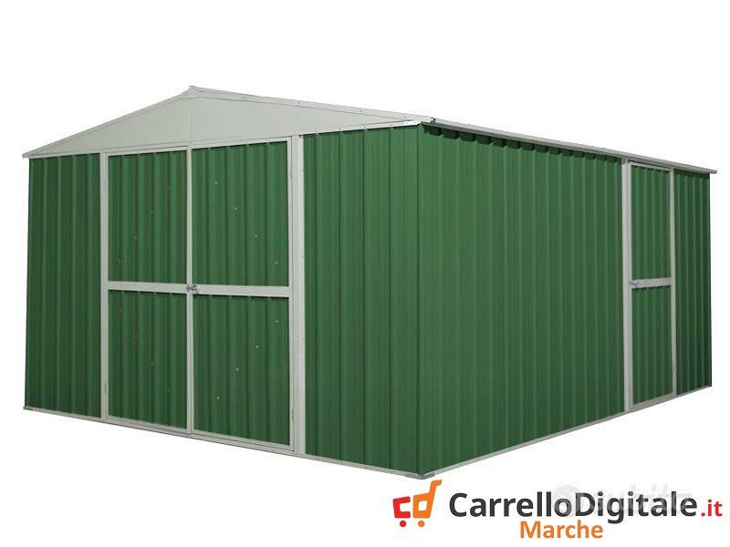 Subito - CarrelloDigitale.it - Box prefabbricato in acciaio 360x430cm verde - Giardino e Fai da ...
