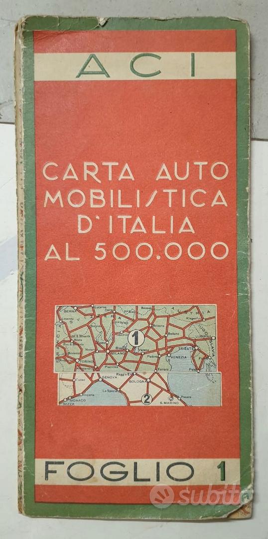 CARTA AUTOMOBILISTICA D'ITALIA anni '40 - ACI - Collezionismo In ...