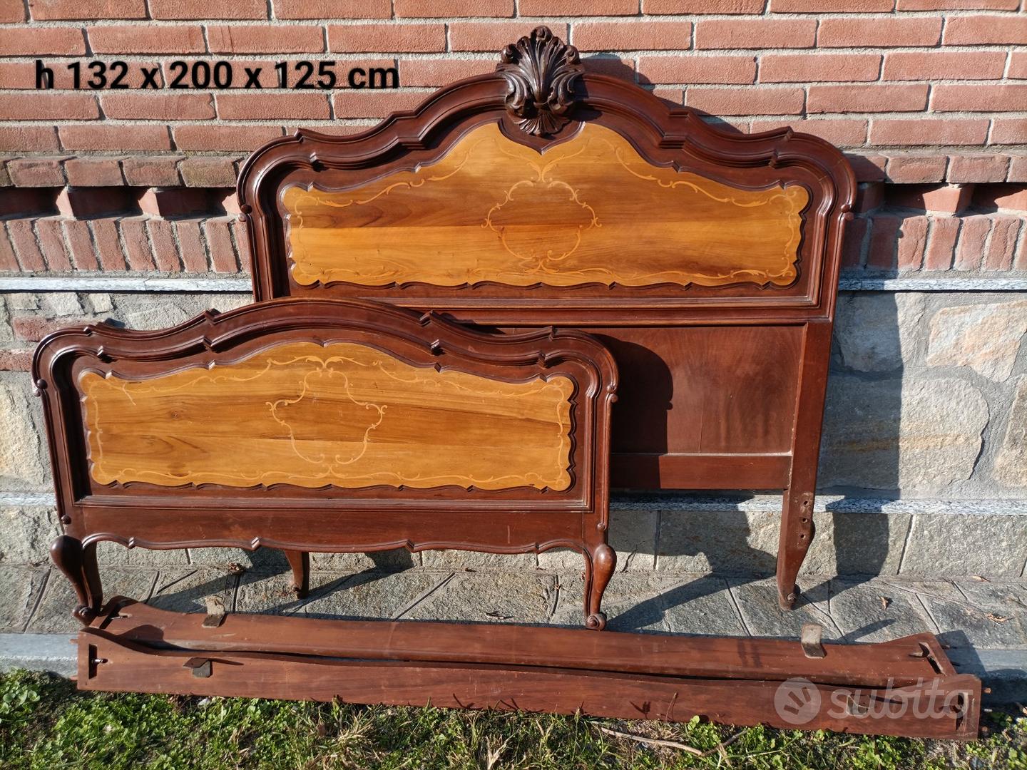 Testiera e pediera letto in legno intarsiato - Arredamento e Casalinghi ...