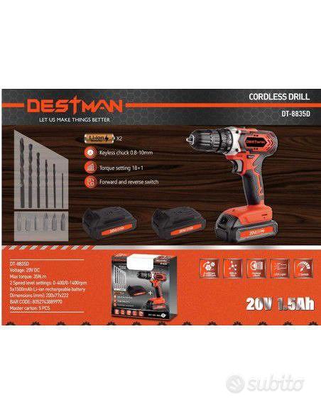 Trapano avvitatore a batteria 20V destman dt-8835 - Giardino e Fai da ...