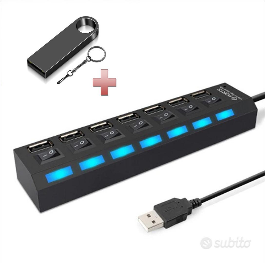 Multipresa Usb 2.0 a 7 Porte + Chiavetta Usb da 64 - Informatica In ...
