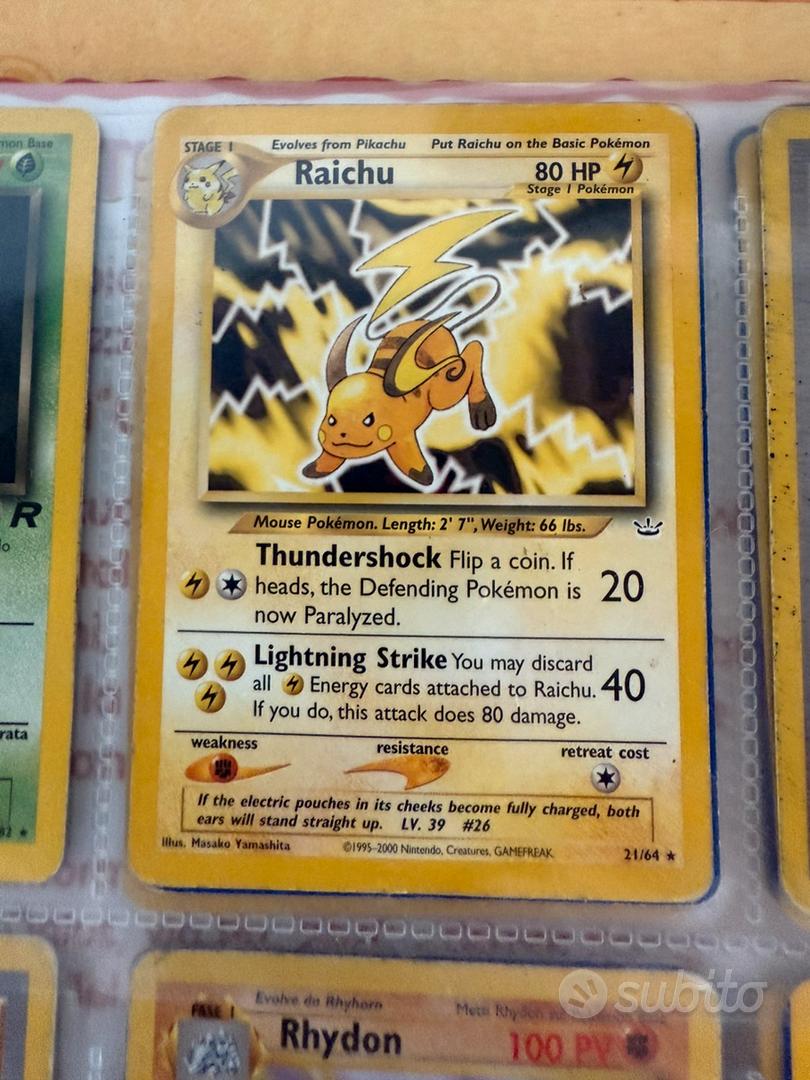 Carta Pokemon Raichu 80 HP - Collezionismo In vendita a Bergamo