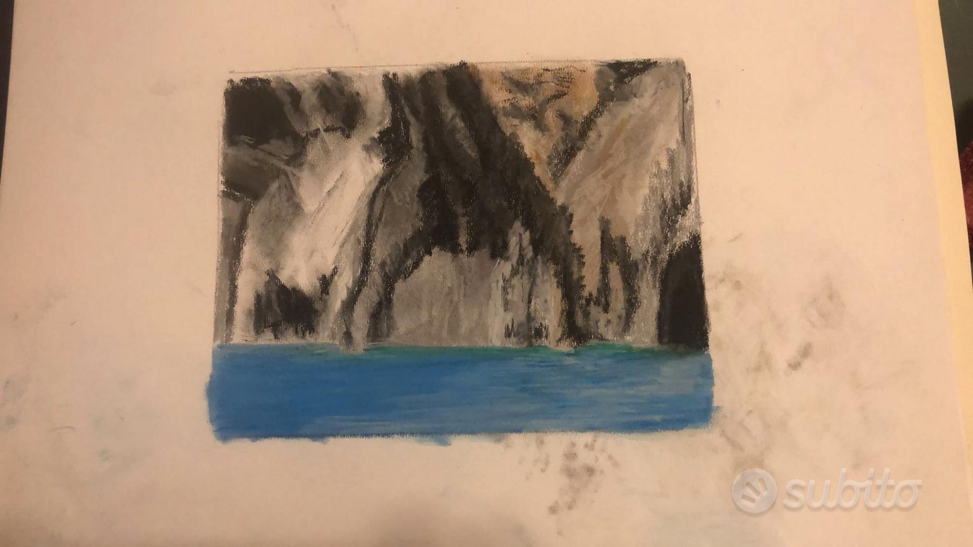 Disegno pastelli su carta "Grotte" - Collezionismo In vendita a Palermo