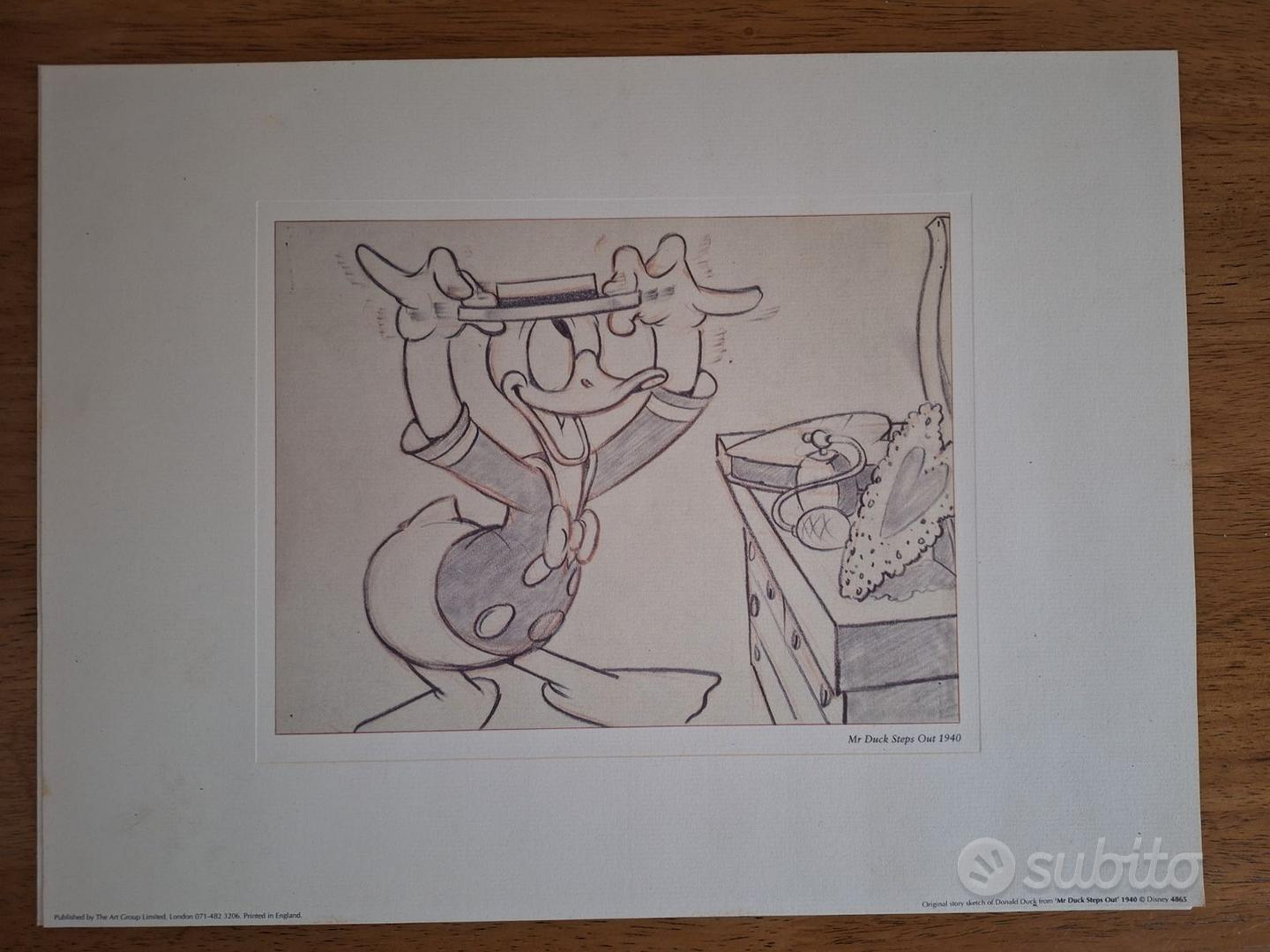 Litografia Disney Donald Duck Sketch - Collezionismo In vendita a Roma