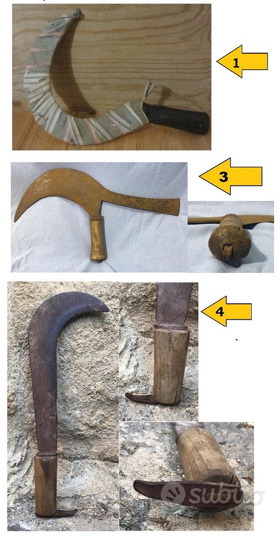 Lotto tre falci da fieno falce falcione falcetta - Collezionismo In ...