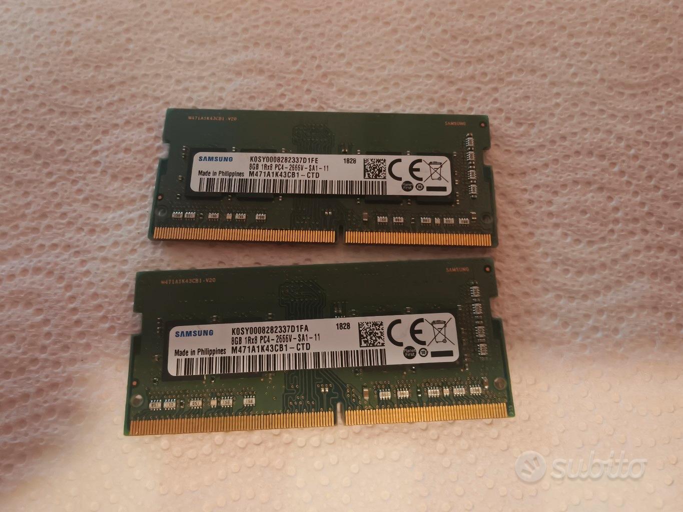 memoria RAM ddr4 per notebook 2x8gb 2666 - Informatica In vendita a Milano
