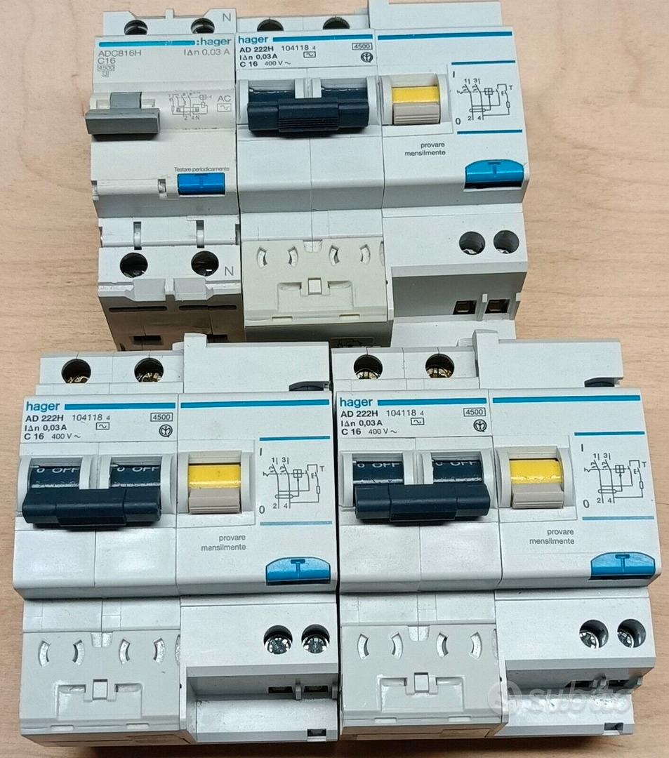 4 magnetotermico differenziale hager c16 16a 4500 - Giardino e Fai da ...