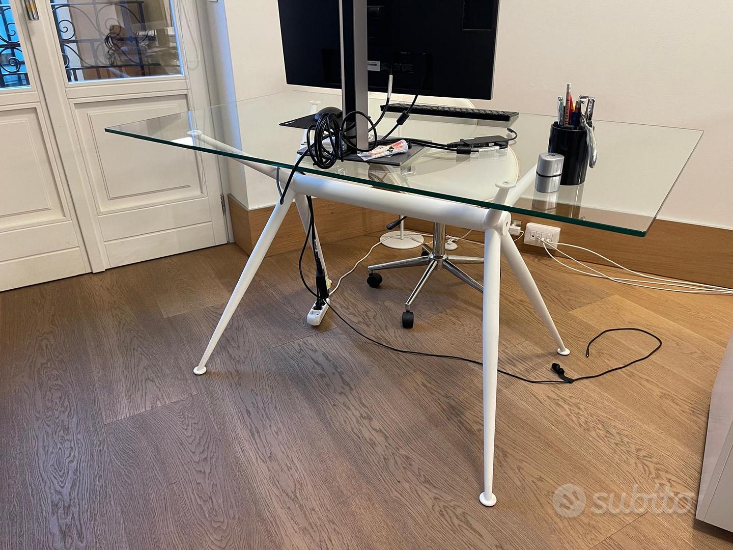 SCRIVANIA IN VETRO ALKI140 CROMATO - Arredamento e Casalinghi In ...