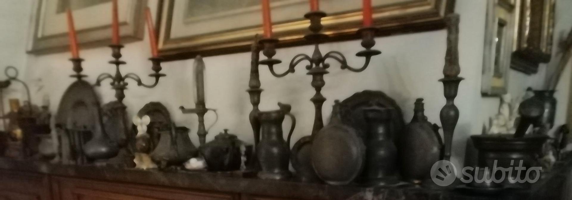 Elementi di arredo in peltro antico punzonato - Collezionismo In ...