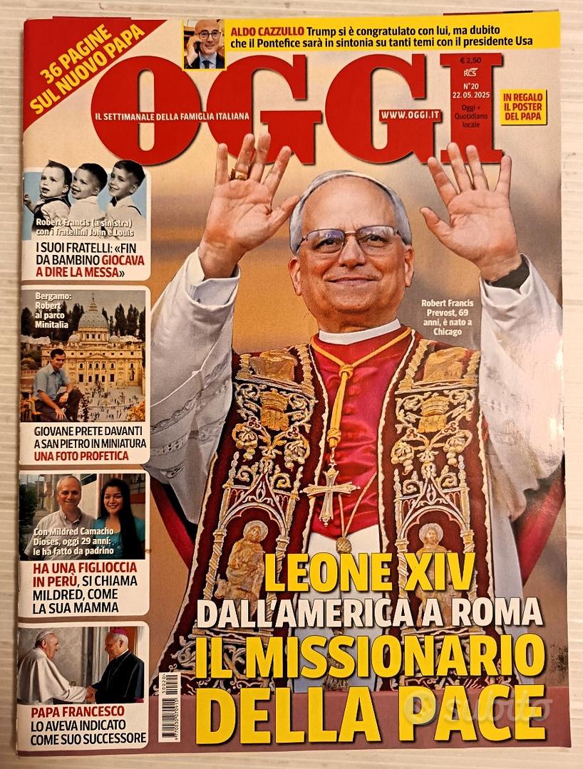 OGGI n. 20 2025 PAPA LEONE XIV MANIFESTO PREVOST-T - Collezionismo In vendita a Verona