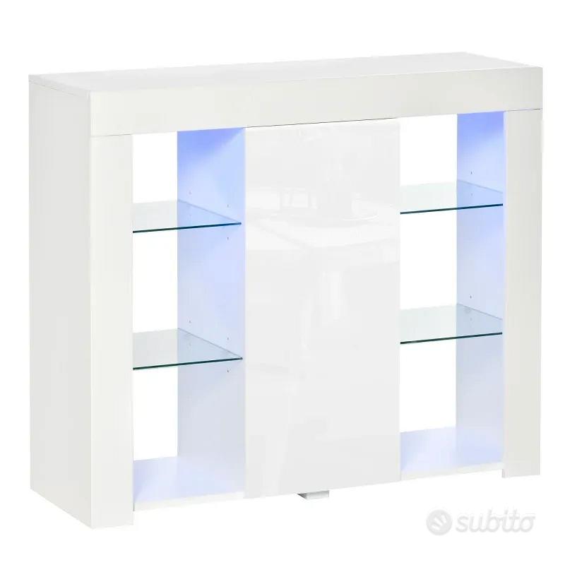 Credenza Moderna a Anta con Luci LED e Mensole in - Collezionismo In ...