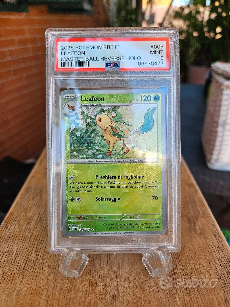 Pokemon Leafeon Masterball PSA 9 Evoluzioni Prisma - Collezionismo In ...