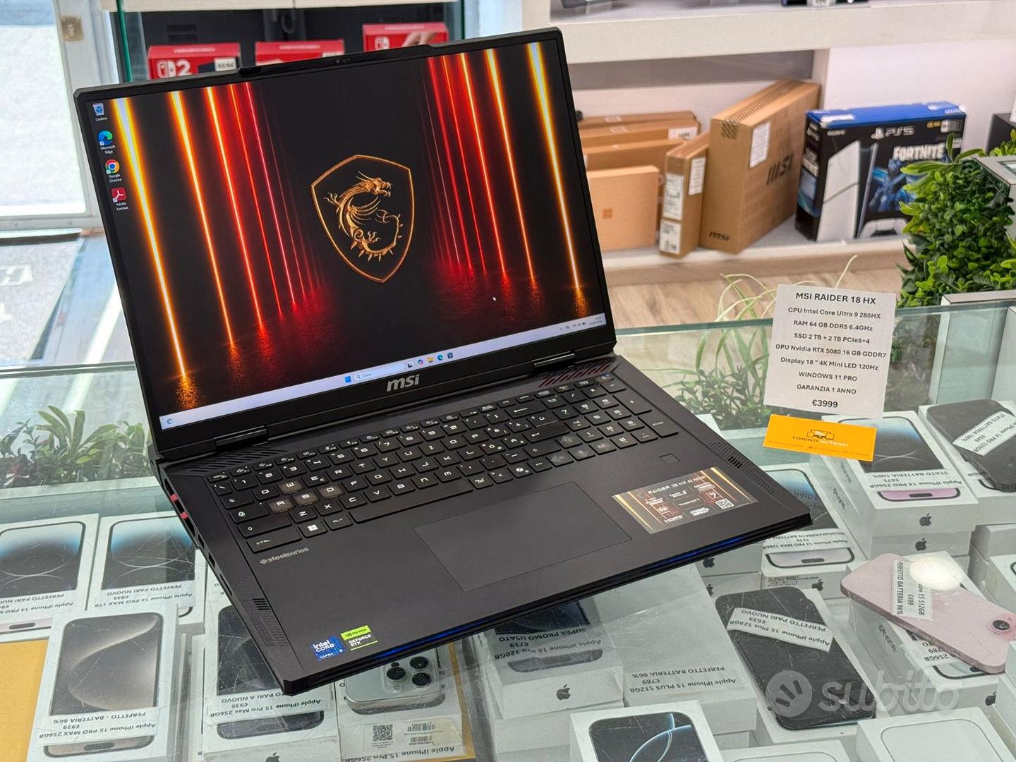 Subito - TORINO HI-TECH - MSI RAIDER 18 HX - CORE ULTRA 9 - RTX 5080 ...