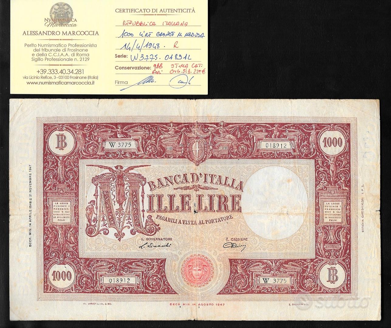 Coppia rare banconote 1948 certificate - Collezionismo In vendita a Roma