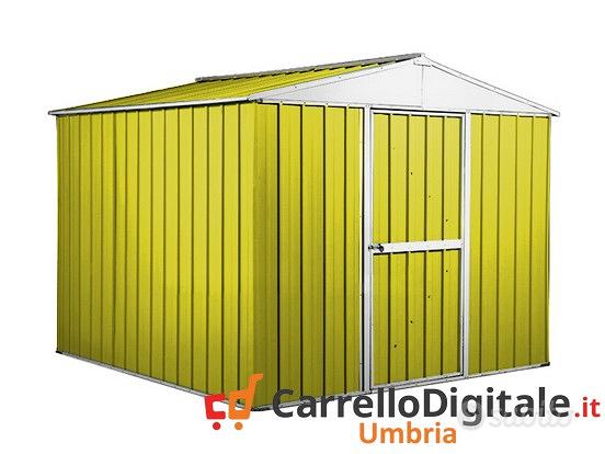 Subito - CarrelloDigitale.it - Box porta attrezzi lamiera 276x260 7,2 mq giallo - Giardino e Fai ...