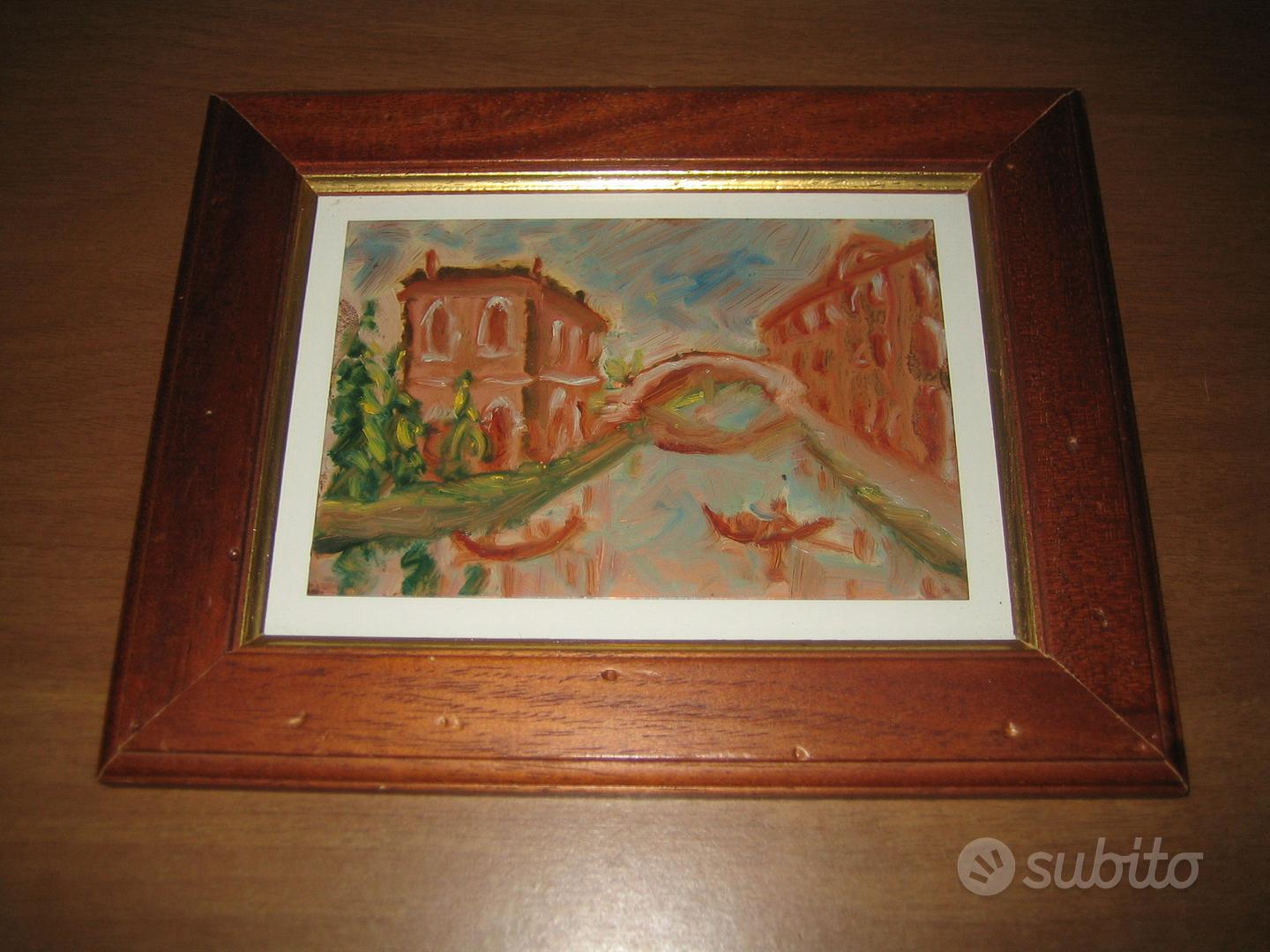 Dipinto a olio su lastra rame quadro con cornice - Collezionismo In ...