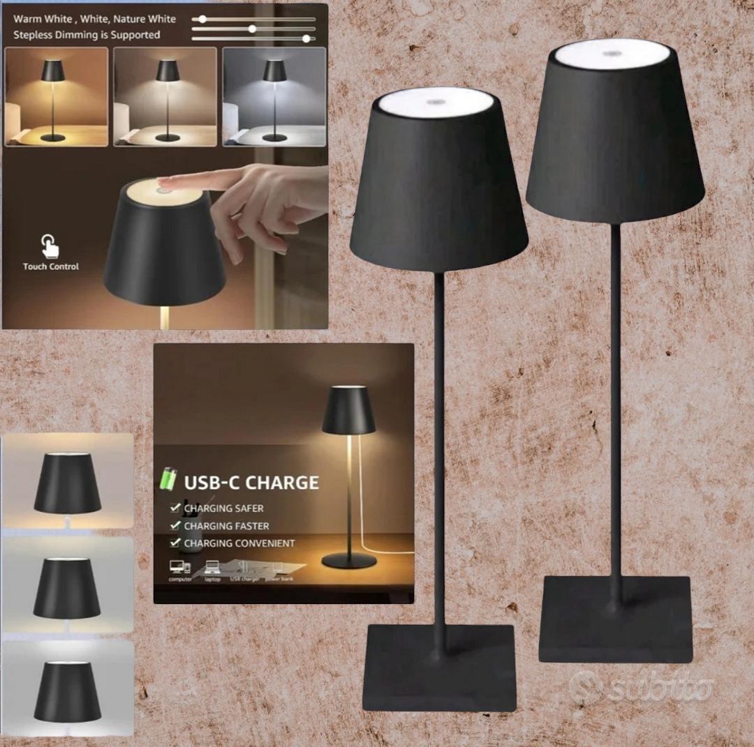 Lampade da tavolo LED ricaricabili – 2 pezzi - Arredamento e Casalinghi ...