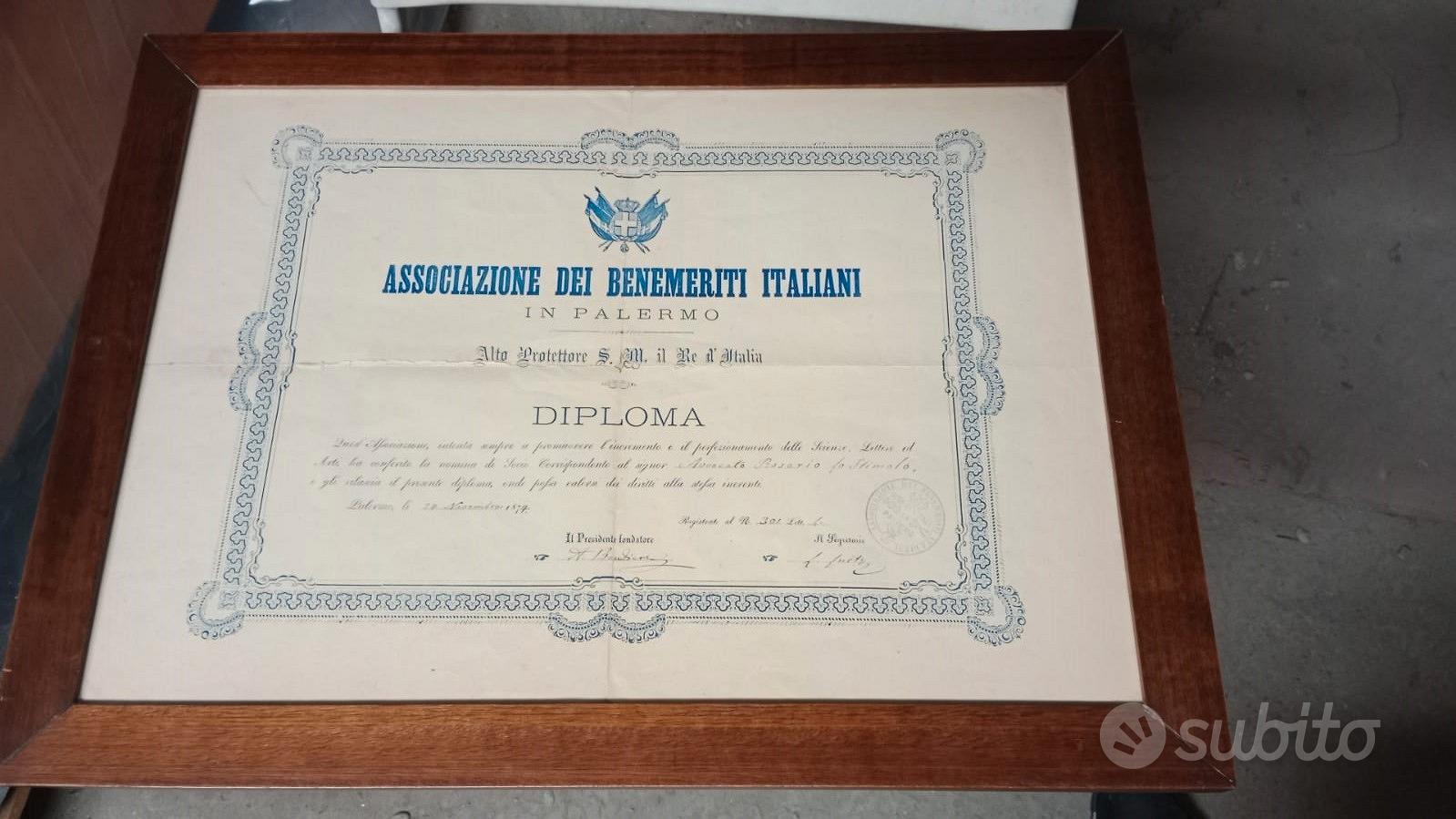 2 diplomi di università del regno - Collezionismo In vendita a Milano