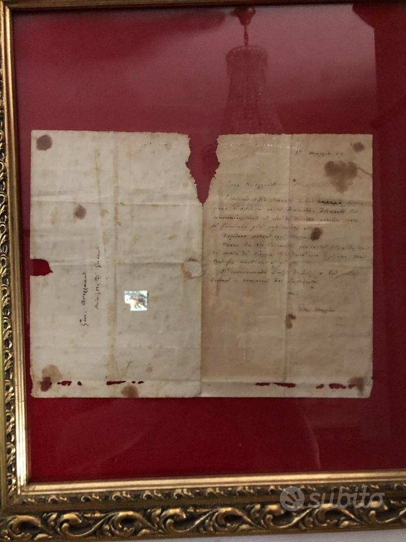 Lettera storica Giuseppe Mazzini - Collezionismo In vendita a Viterbo