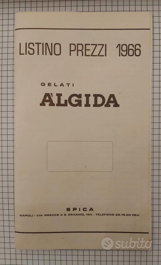Listino prezzi Algida 1966 - Collezionismo In vendita a Lucca