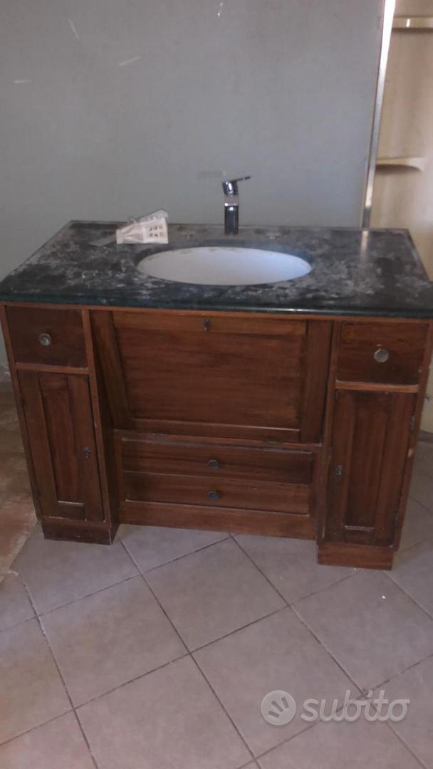 MOBILE BAGNO IN LEGNO CON MARMO - Arredamento e Casalinghi In vendita a ...