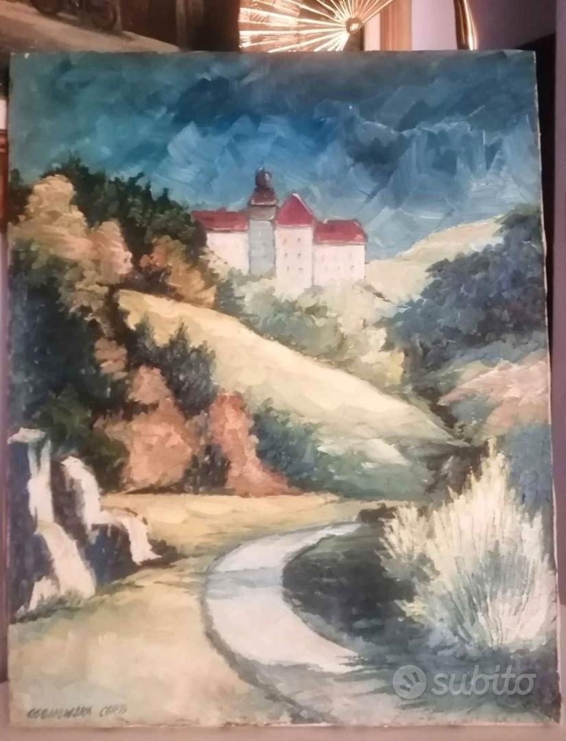 QUADRO OLIO SU TELA CASTELLO - Collezionismo In vendita a Milano