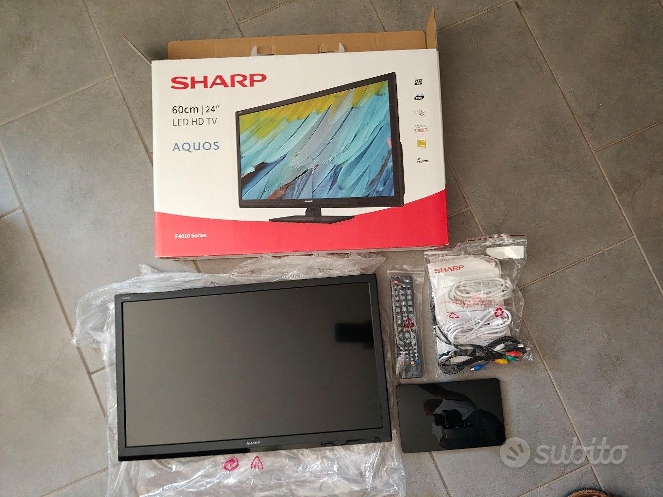 TV LED HD 24" Sharp Aquos F4012E - DVBT2 HEVC SAT - Audio/Video In ...