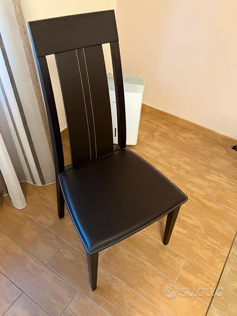 N.6 Sedie Moderne in legno massello e cuoio wengè - Arredamento e Casalinghi In vendita a Catanzaro
