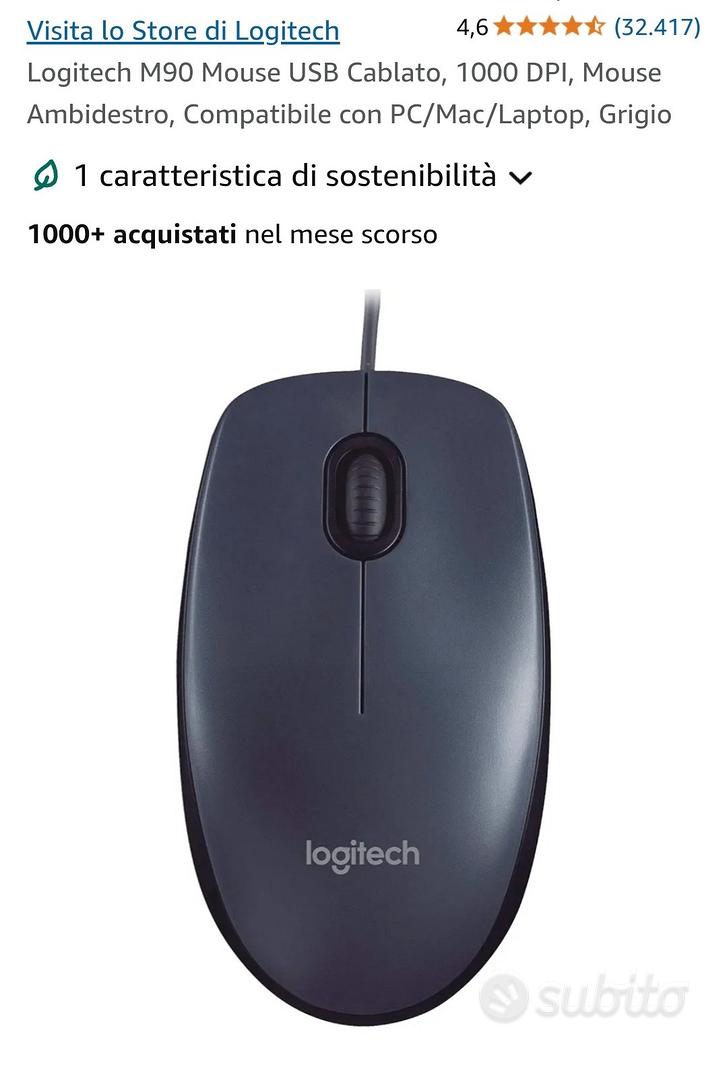 Logitech M90 Mouse USB Cablato, 1000 DPI, Mouse Am - Informatica In ...