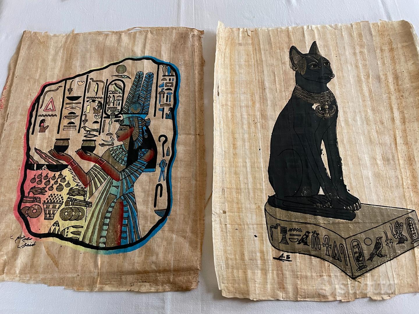 Pergamene egiziane originali-dipinte a mano - Collezionismo In vendita ...