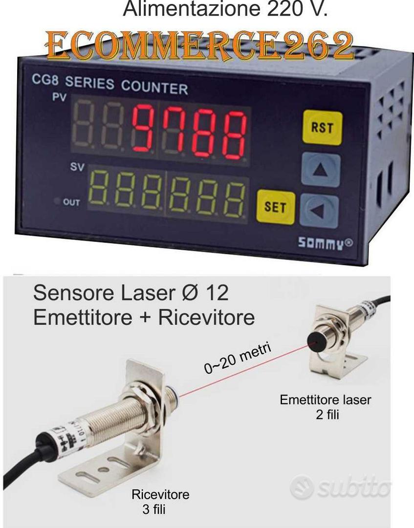 Conta pezzi contatore con sensore Laser CG8 220V - Giardino e Fai da te ...