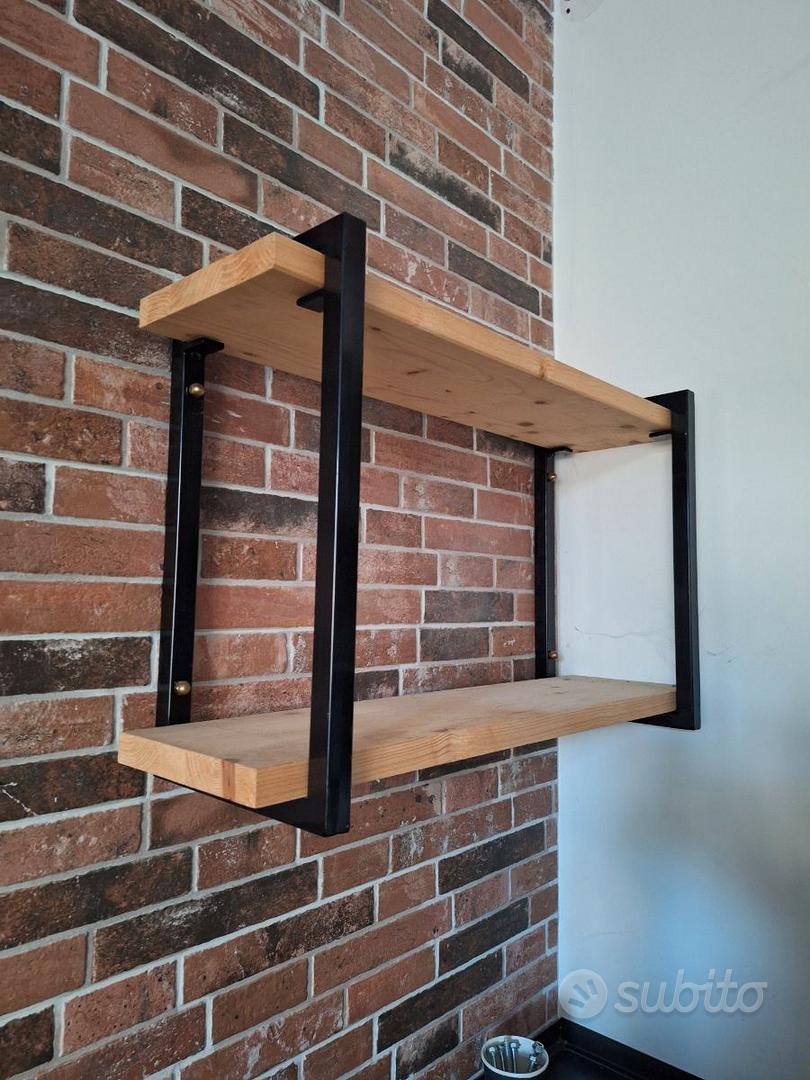 STRUTTURA IN FERRO NERO + MENSOLE IN LEGNO D'ABETE - Arredamento e ...