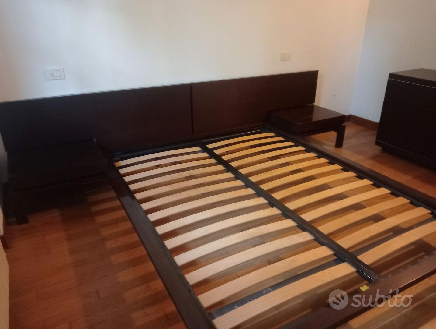 Letto matrimoniale wengè con comodini - Arredamento e Casalinghi In ...