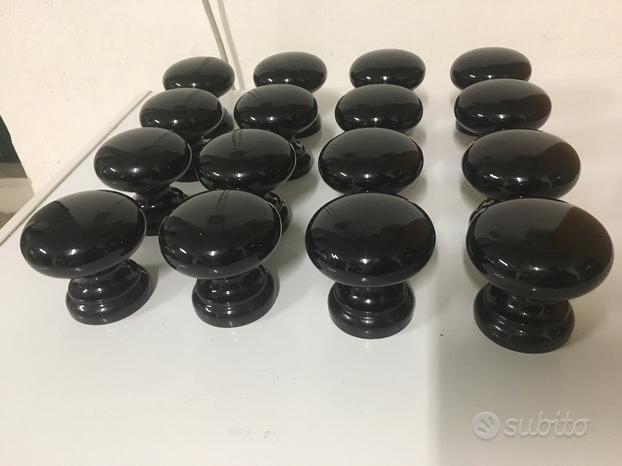 Pomello Nero in Legno di Quercia diametro 70mm - Arredamento e ...