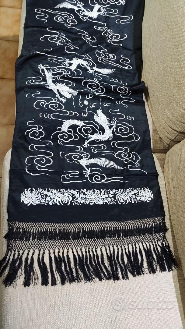 Scialle seta pura ricamata con frange. - Abbigliamento e Accessori In ...