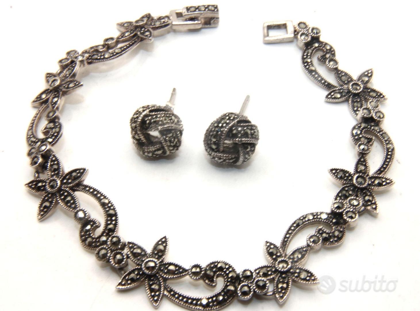 Parure Art Deco argento marcasite Buone - Collezionismo In vendita a Pavia