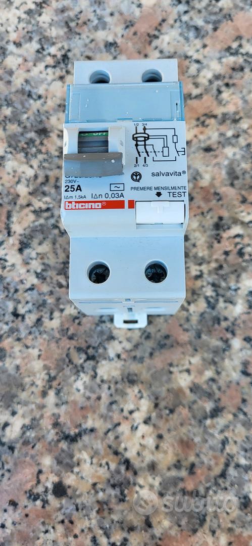differenziale BTICINO GC723AC25 2 poli 30ma 2 mod. - Giardino e Fai da te In vendita a Lecco