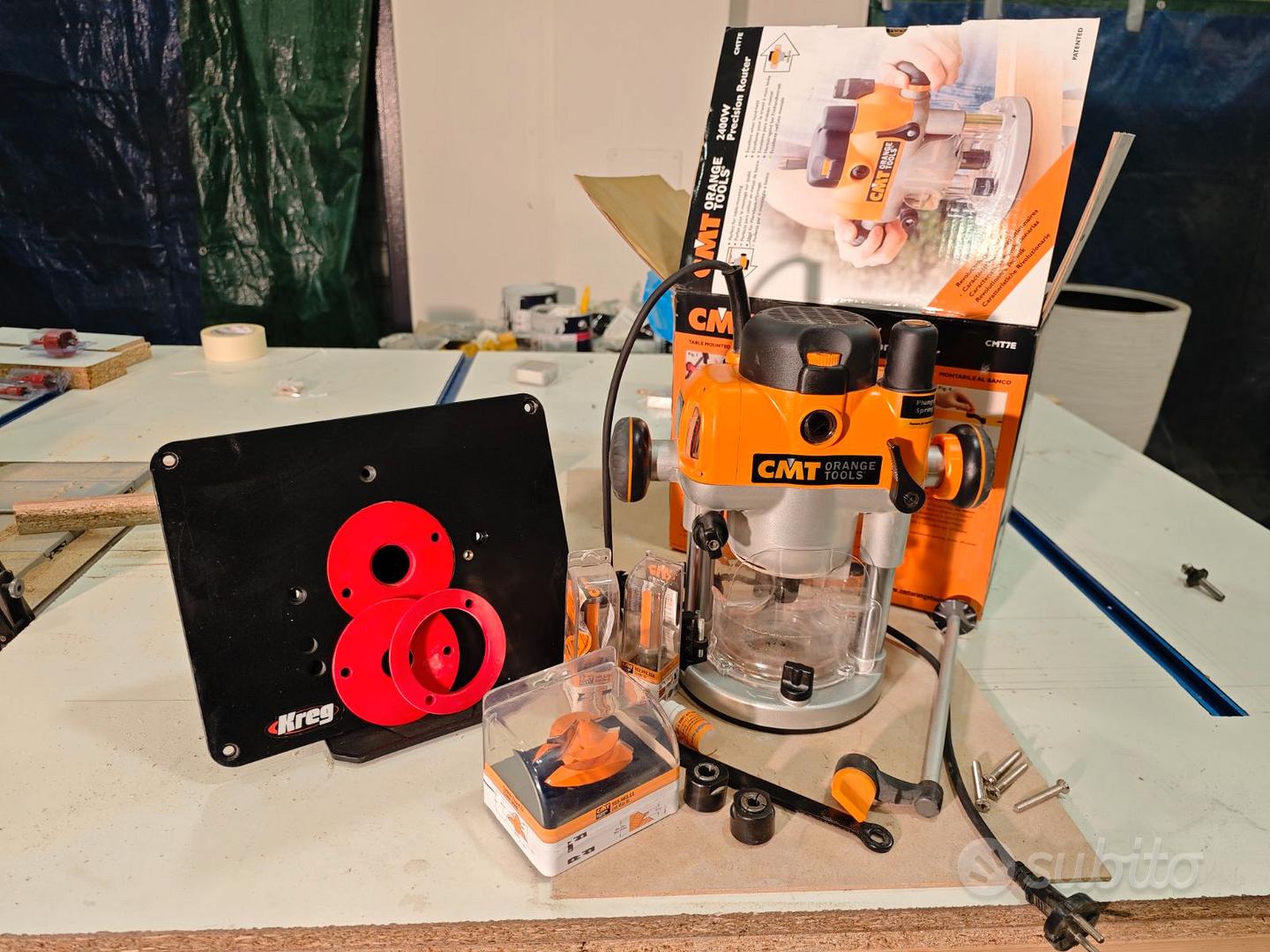 Fresatrice CMT7E + Piastra da banco e frese - Giardino e Fai da te In ...