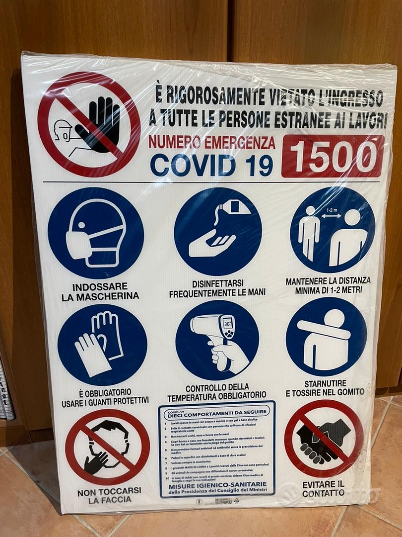 Cartello segnaletico norme anti Covid - Collezionismo In vendita a Macerata