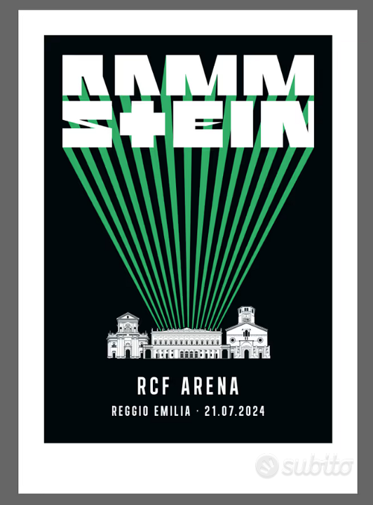 POSTER N°88 RAMMSTEIN RCF ARENA REGGIO EMILIA - Collezionismo In ...