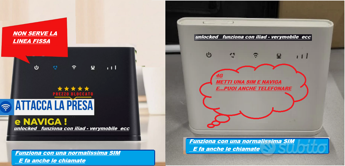 VARI router zte 4g sim - Informatica In vendita a Lecco