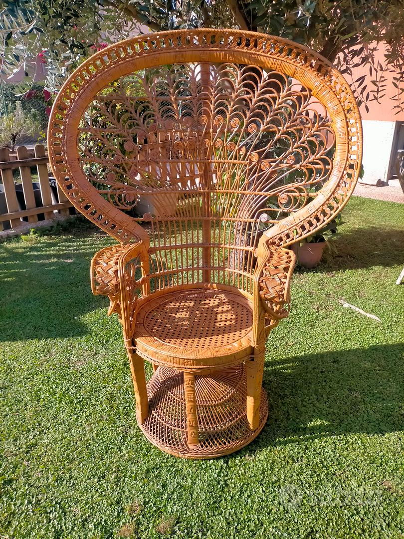 Sedia vimini Pavone anni 80 Peacock Chair - Arredamento e Casalinghi In ...