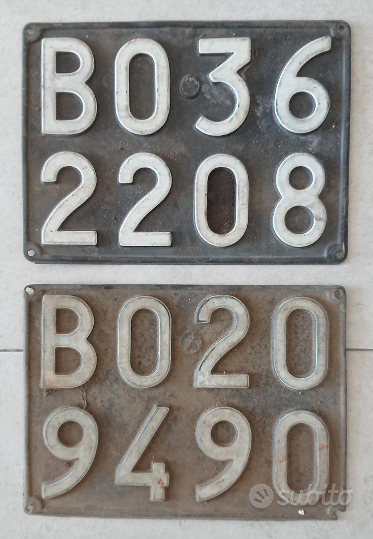 Targhe auto d'epoca Bologna anni 60 - Collezionismo In vendita a Modena