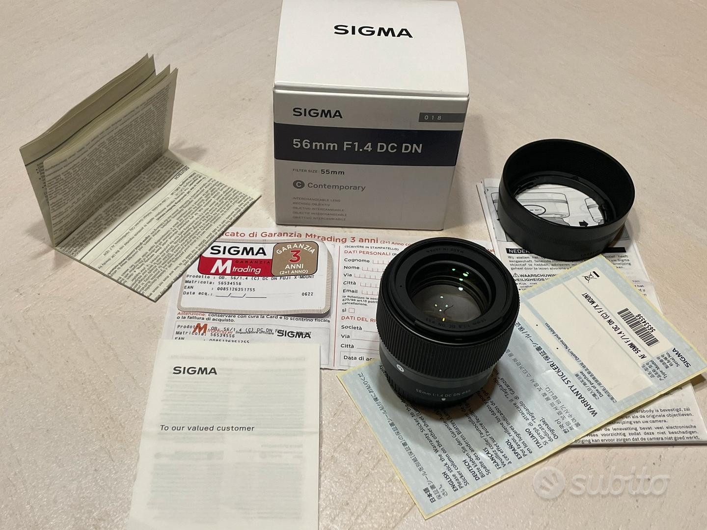 Sigma 56mm f1.4 dc dn attacco Fuji x - Fotografia In vendita a Ancona