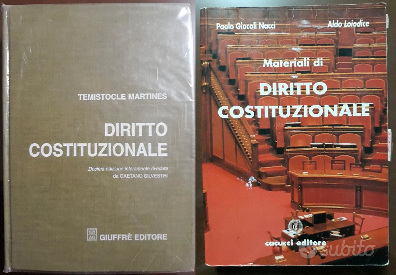 2 libri di diritto COSTITUZIONALE: Martines, Nacci - Libri e Riviste In ...