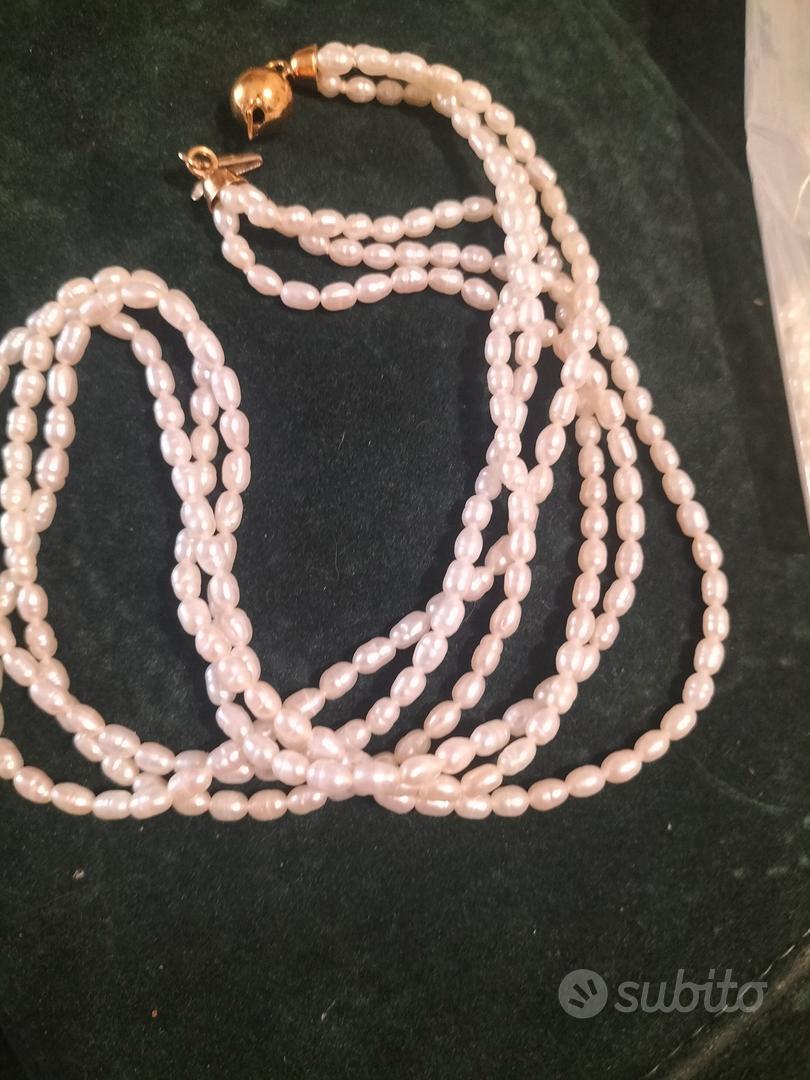 collana in perle di fiume vere e chiusura in oro - Abbigliamento e ...
