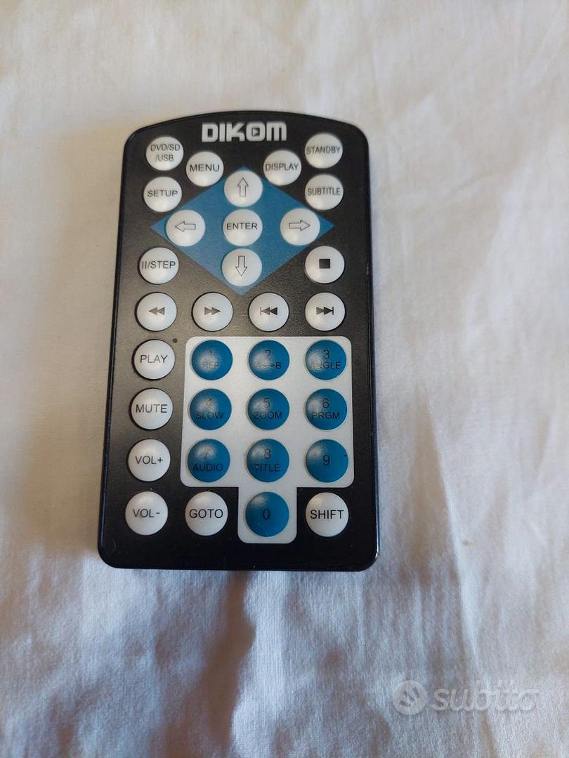 TELECOMANDO ORIG.DIKOM-roHS PER TV -DVD PORTATILE - Audio/Video In ...