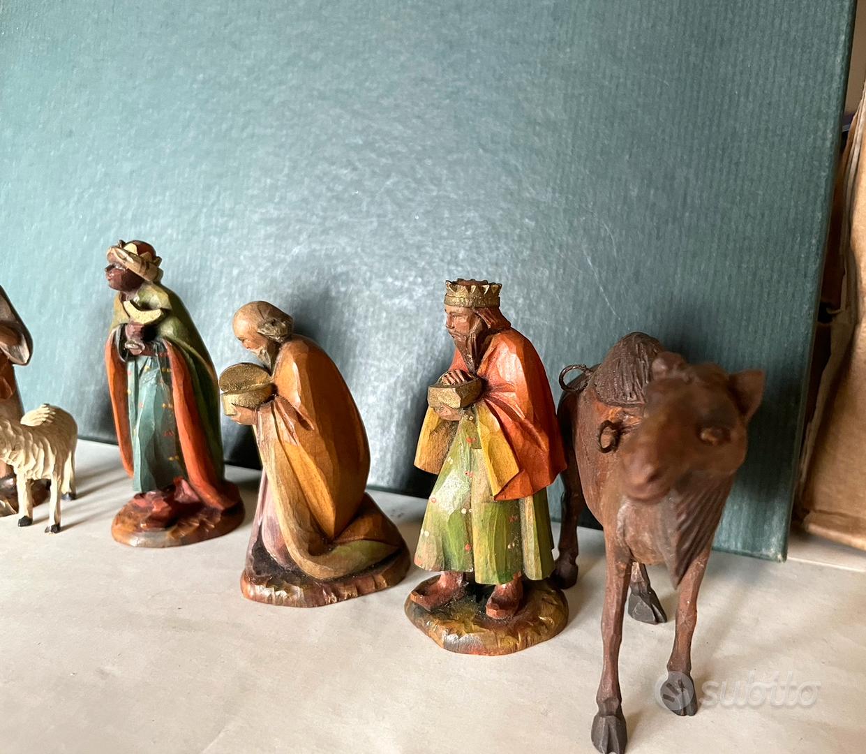 statuette di presepe antico in legno - Collezionismo In vendita a Prato