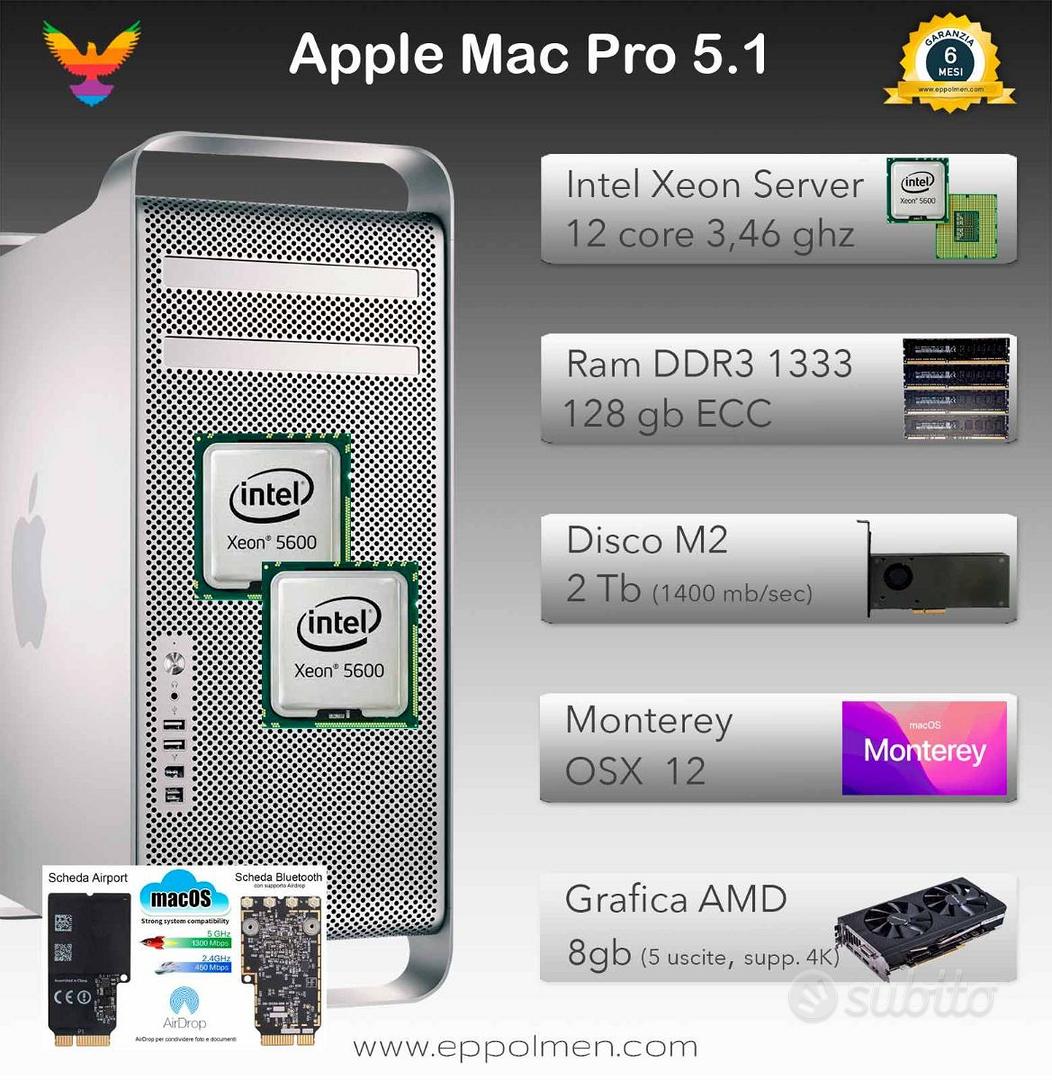 Apple Mac Pro 5.1 Ram 128 gb Sequoia o Monterey - Informatica In ...